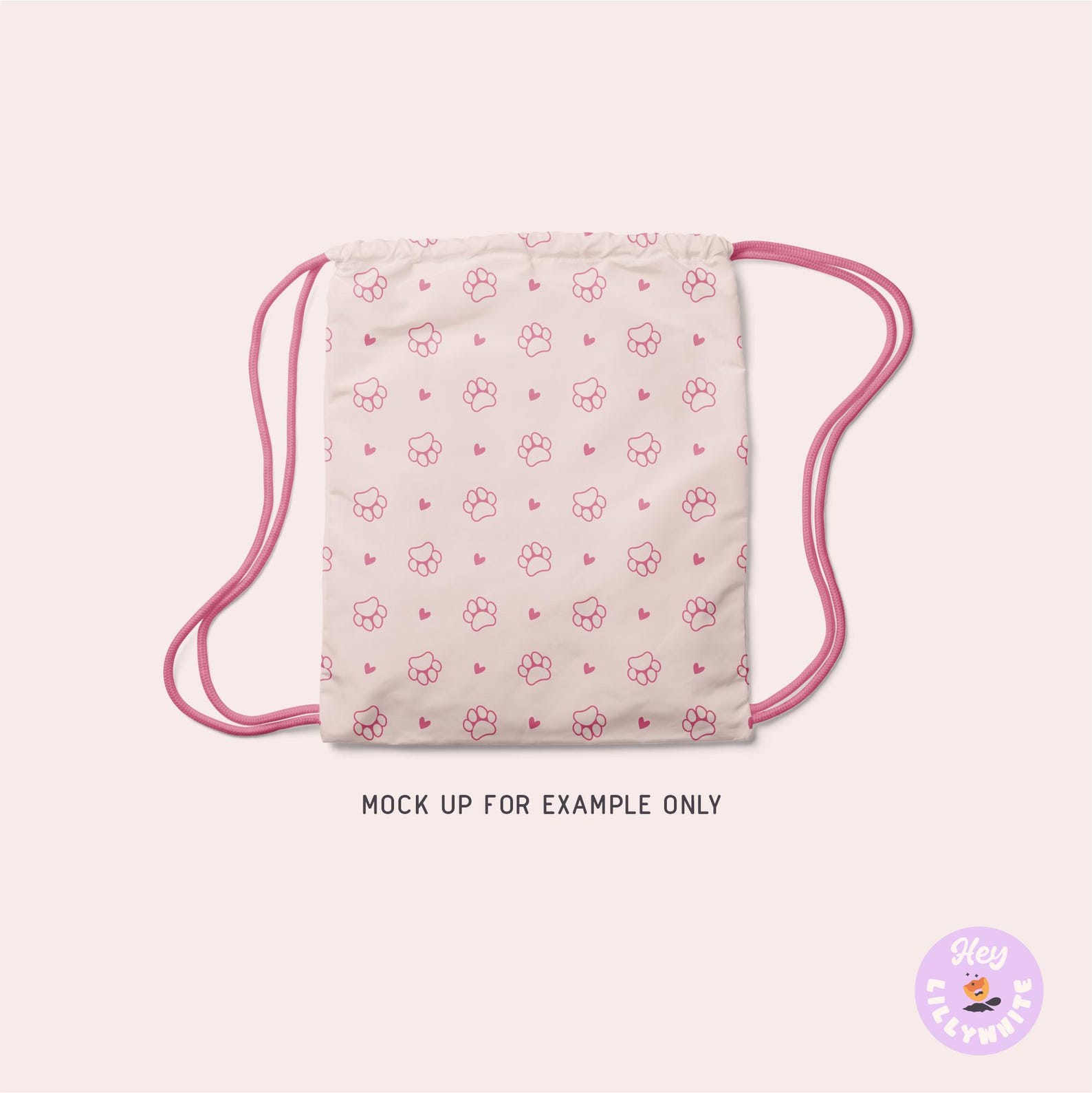 Bone and Pink Mauve Paw Print Seamless Pattern, Cat Paws or Dog Paws ...