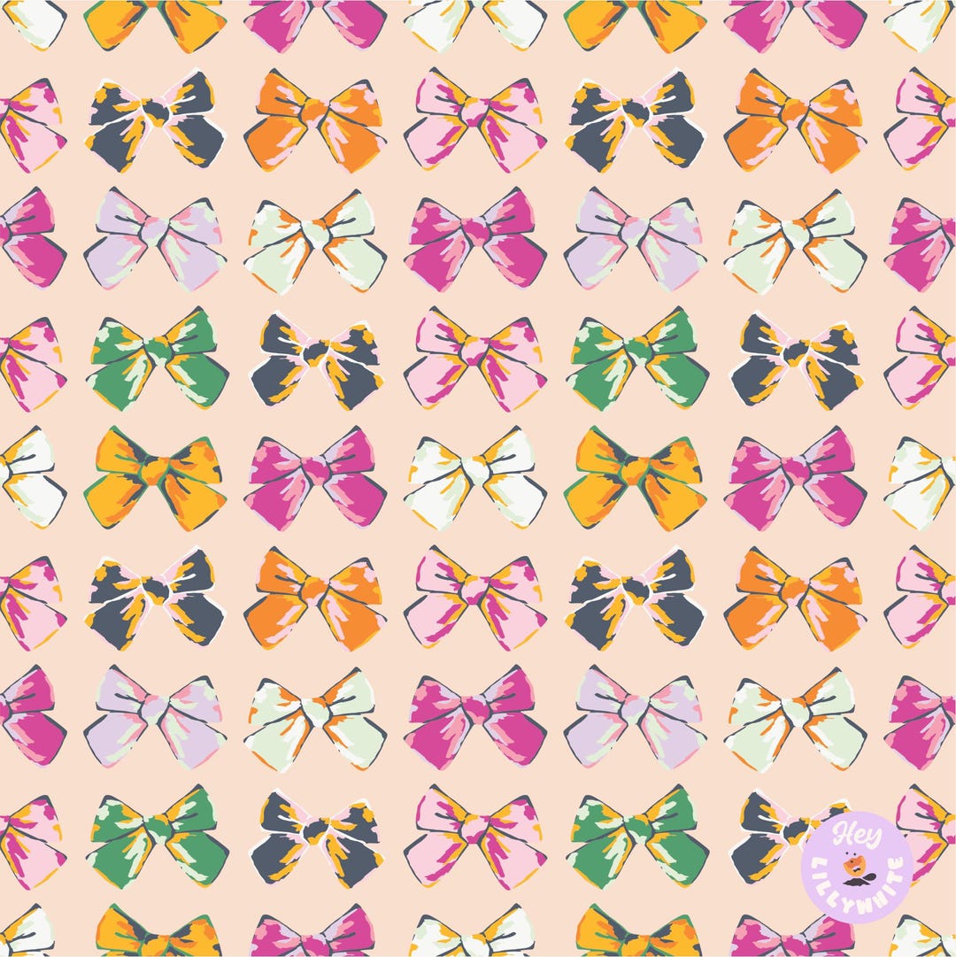 Coquette Girly Bows Seamless Pattern Fabric Printing Sublimation Fabric ...