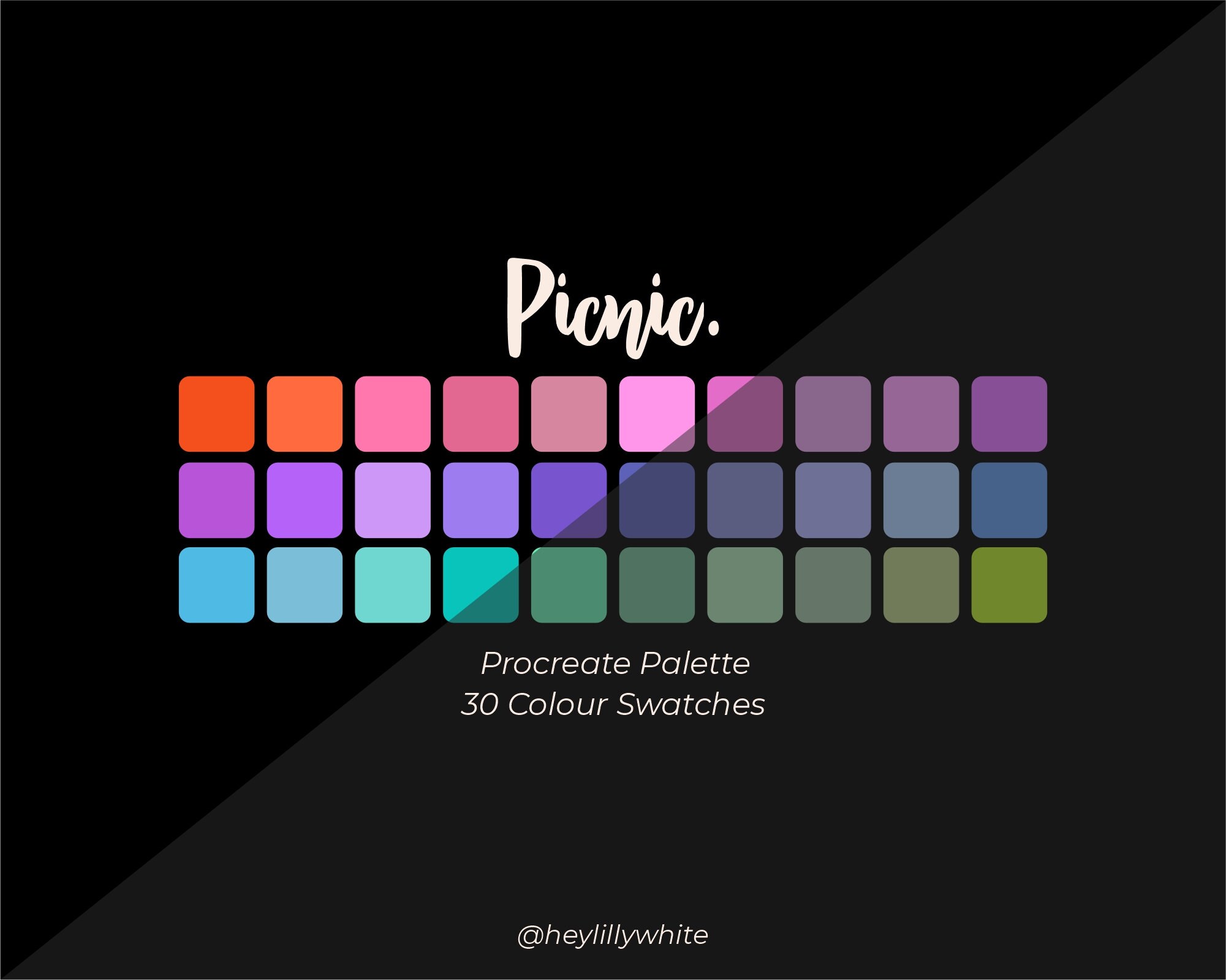 Procreate Colours, Kawaii Colour Palette, Procreate Swatches, iPad ...
