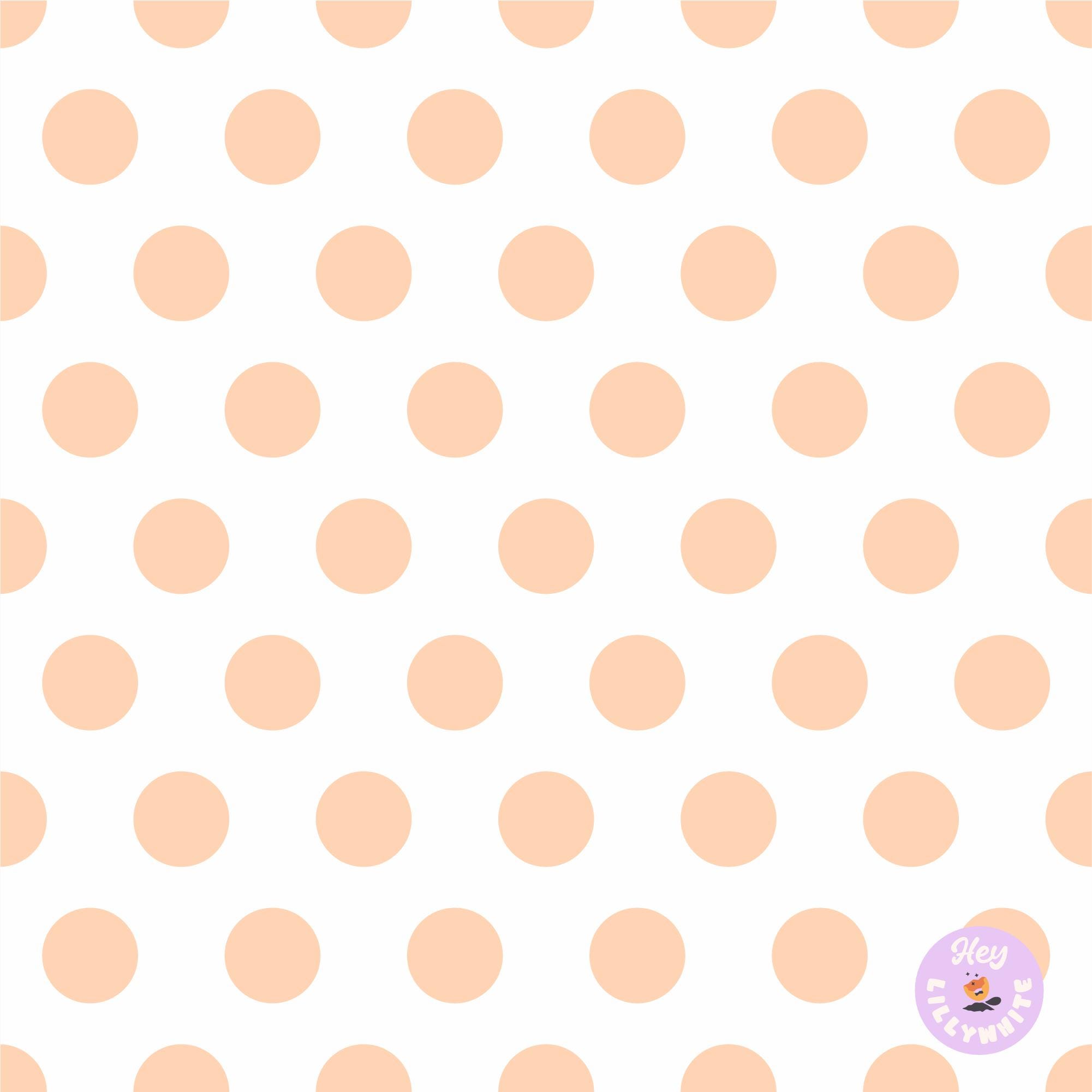 White and Peach Polka Dot Seamless Repeating Pattern, Peach Spots ...