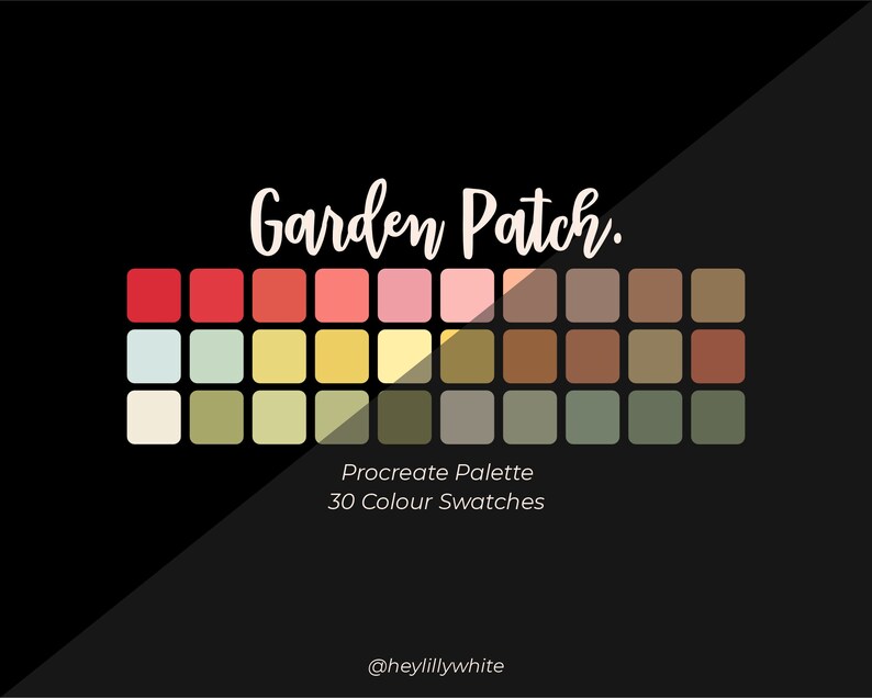 Garden Patch Procreate Colour Palette, Procreate Swatches, Kawaii ...