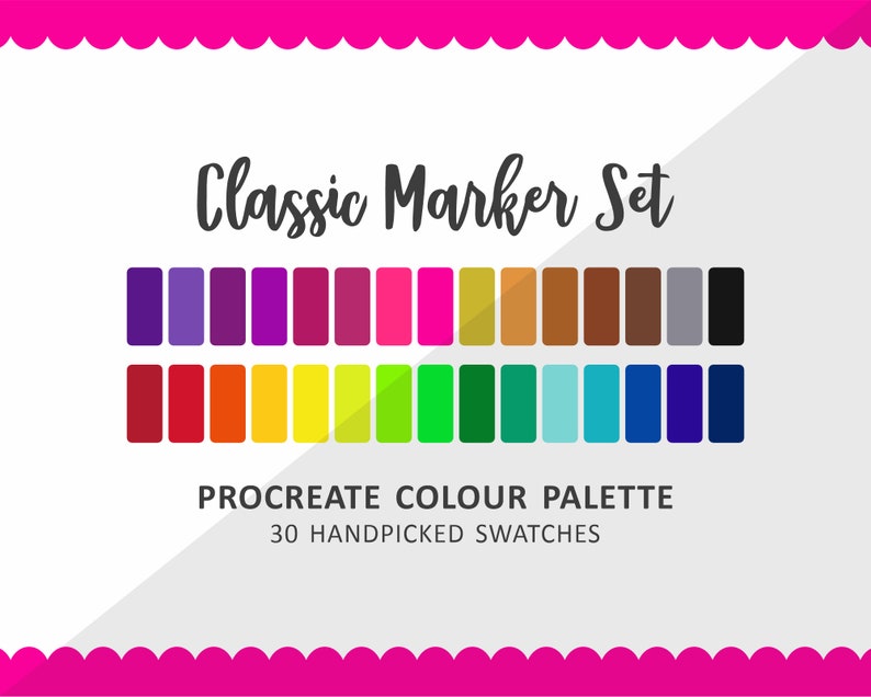 Procreate Classic Marker Colours / Color Palette, Procreate Swatches ...