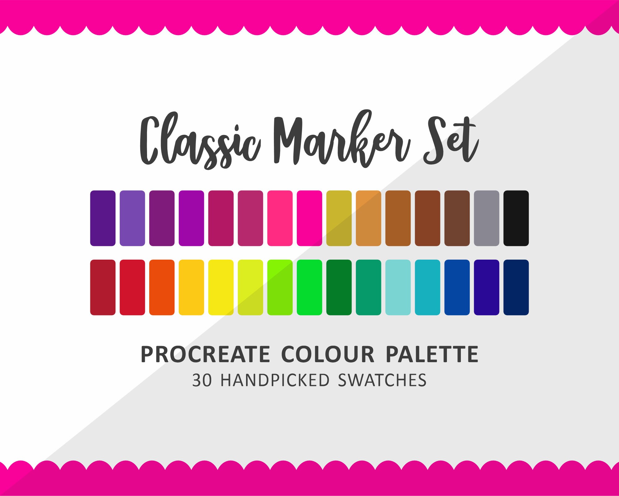 Procreate Classic Marker Colours / Color Palette, Procreate Swatches ...