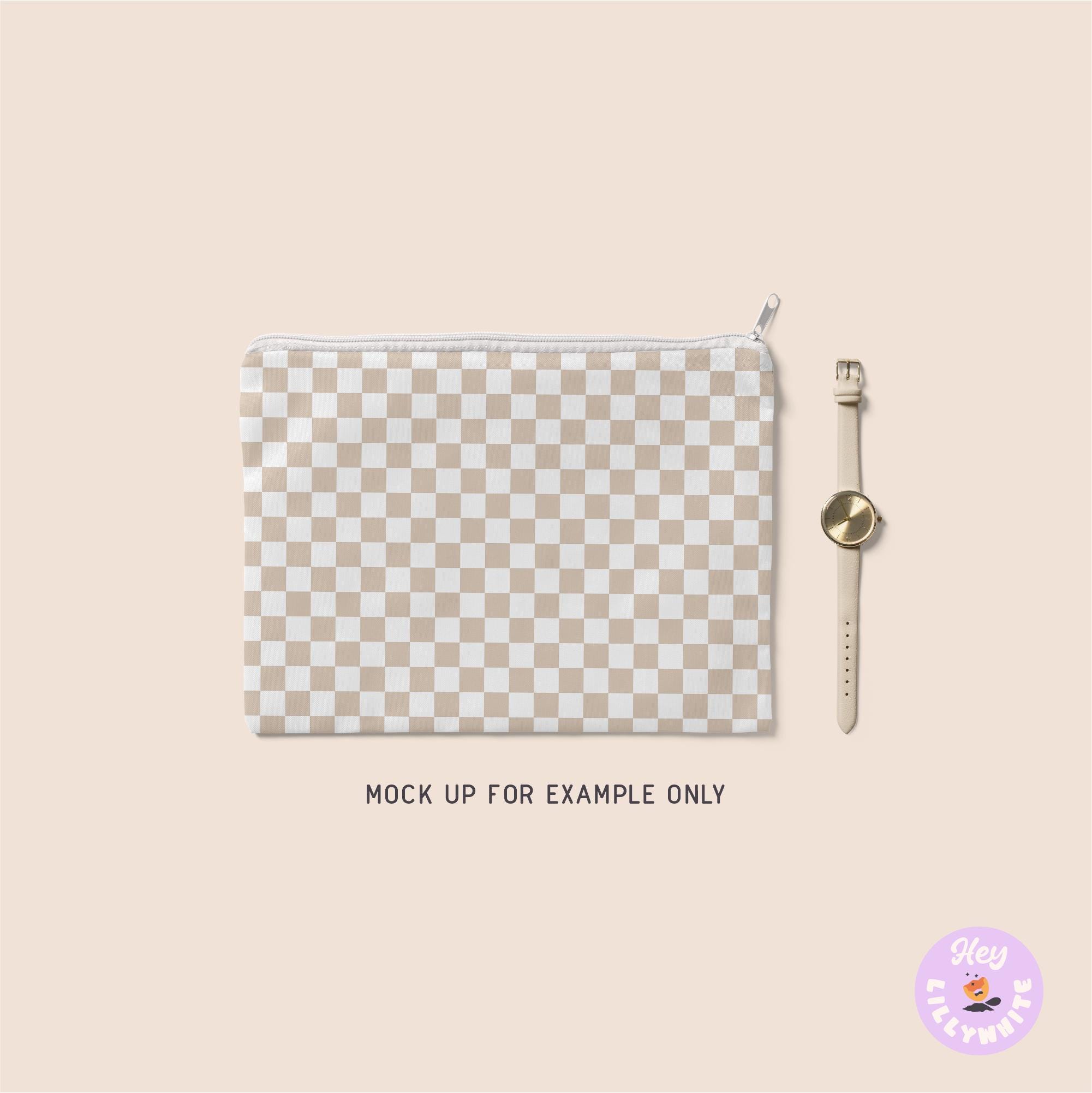 Beige and White Checkered Seamless Pattern, Neutral Checkered Repeating ...