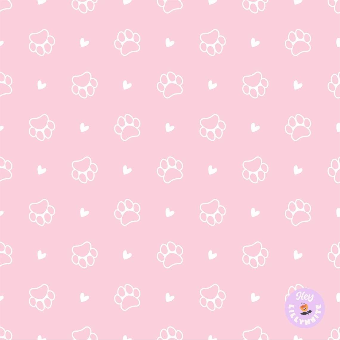 Light Pink and White Paws Seamless Repeat, Cat or Dog Paws Surface ...