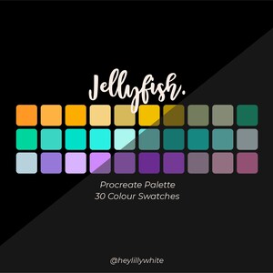 Jellyfish Procreate Colour / Color Palette, Procreate Swatches, Palette ...