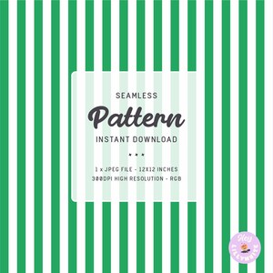 Emerald Green and White Striped Seamless Repeating Pattern, Green ...