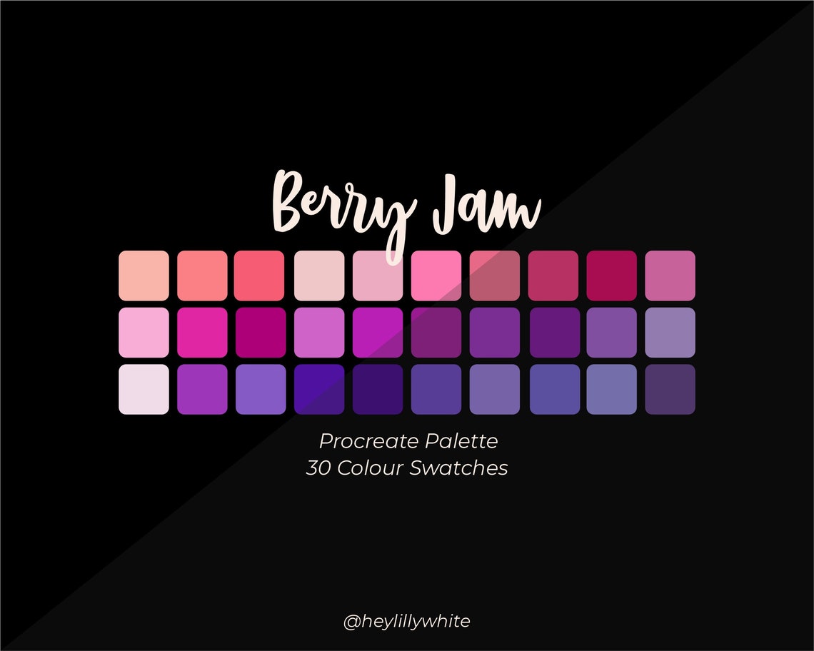 Purple Procreate Colour Palette, Purple Procreate Swatches, Palette for ...