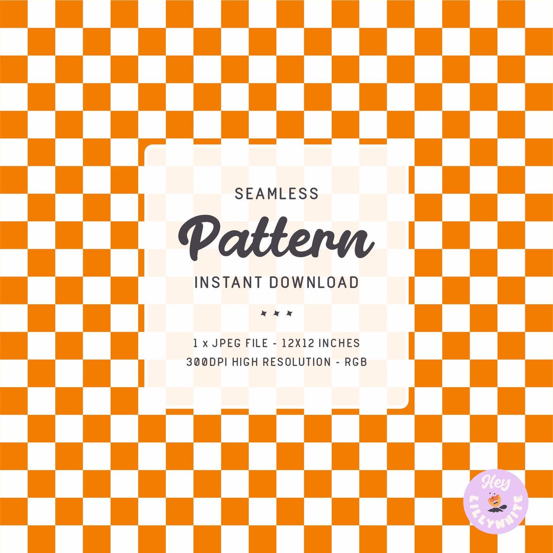 Orange and White Checkered Pattern, Orange Checkered, Seamless ...