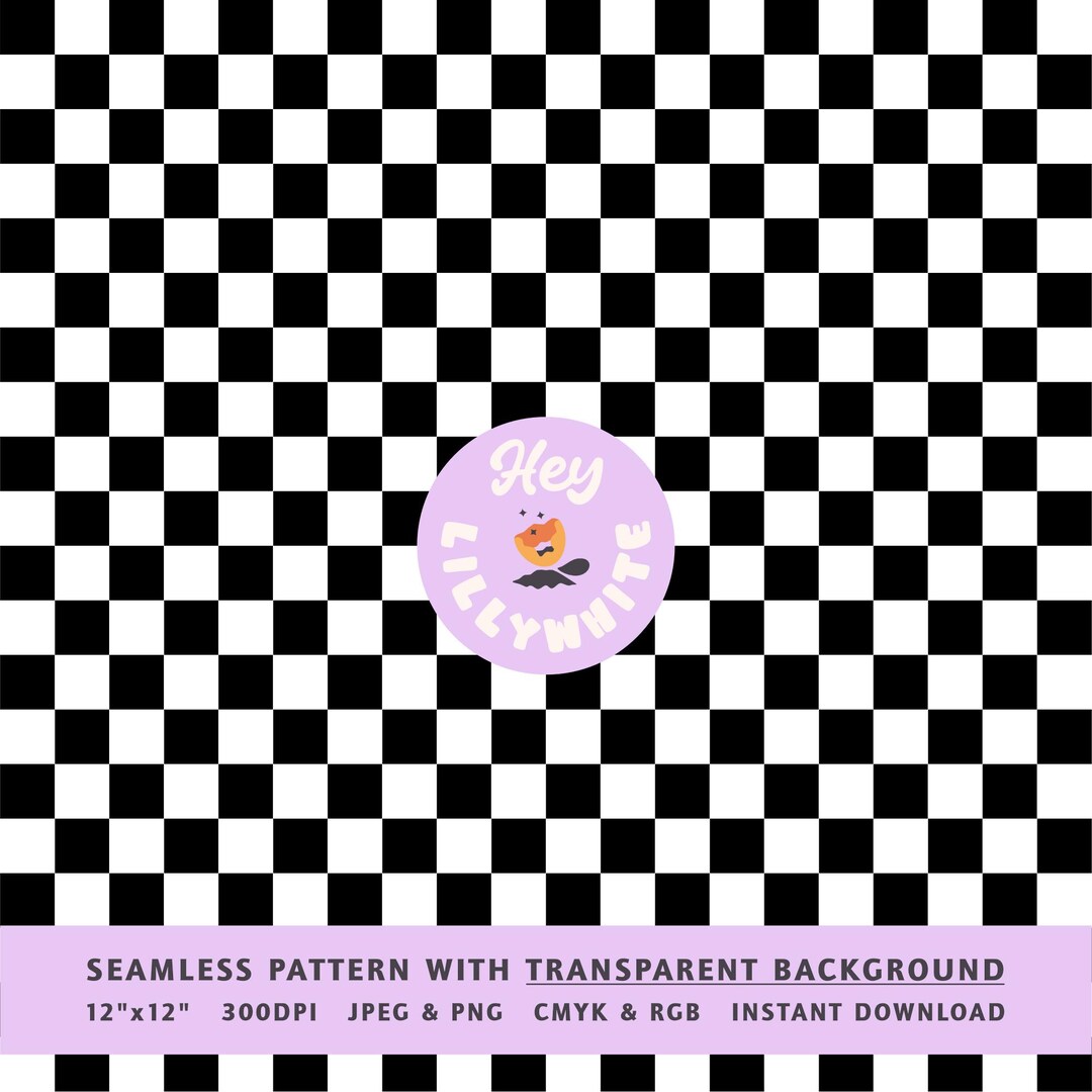 Black and White Seamless Pattern, Checkered Seamless Repeating Pattern ...