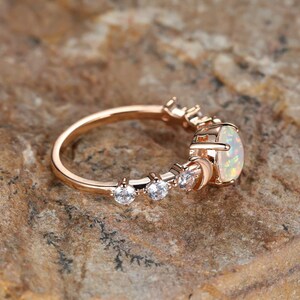 Women's Boho Fire Opal Rose Gold Dainty Crystal Gemstone - Etsy Australia
