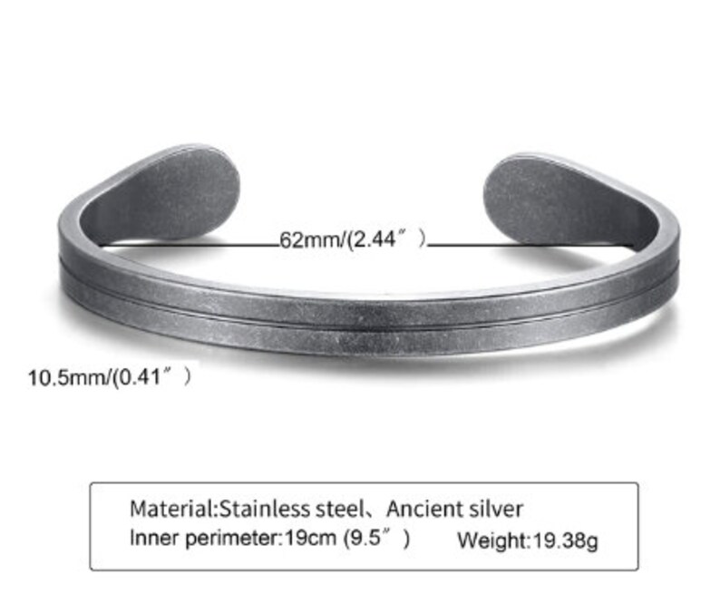 Mens Thin Stainless Steel Cuff Bracelet Minimalist Stainless - Etsy