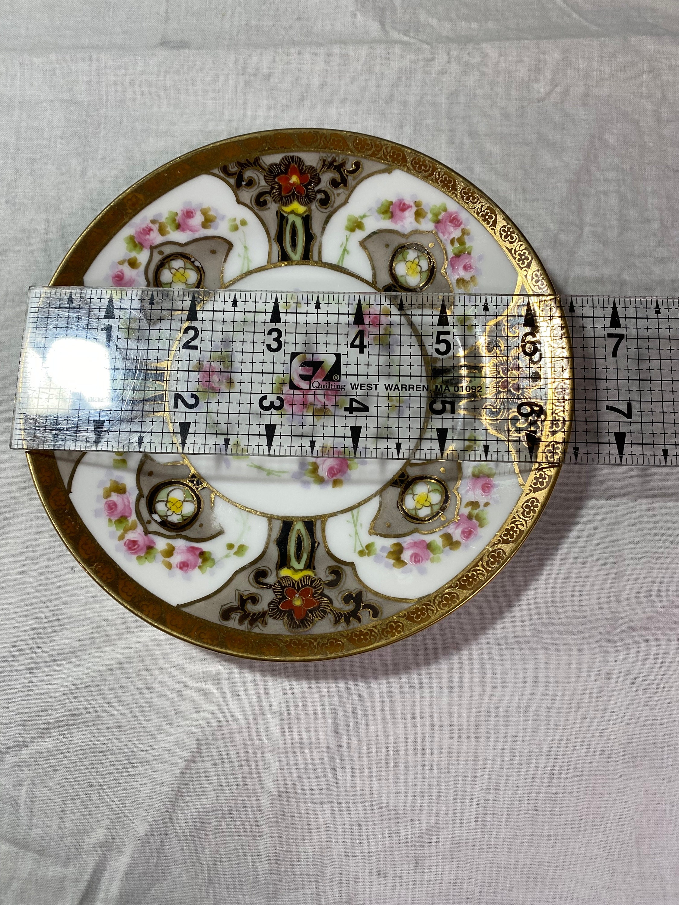 Antique Hand Painted Nippon Japanese Gilt Floral Porcelain 6” Plates ...