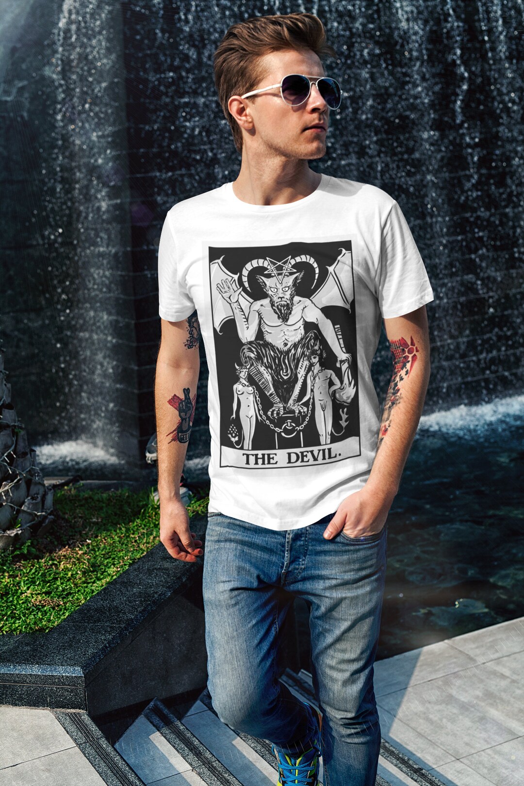 The Devil Tarot Shirt Rider Waite Shirt Unisex Loose - Etsy