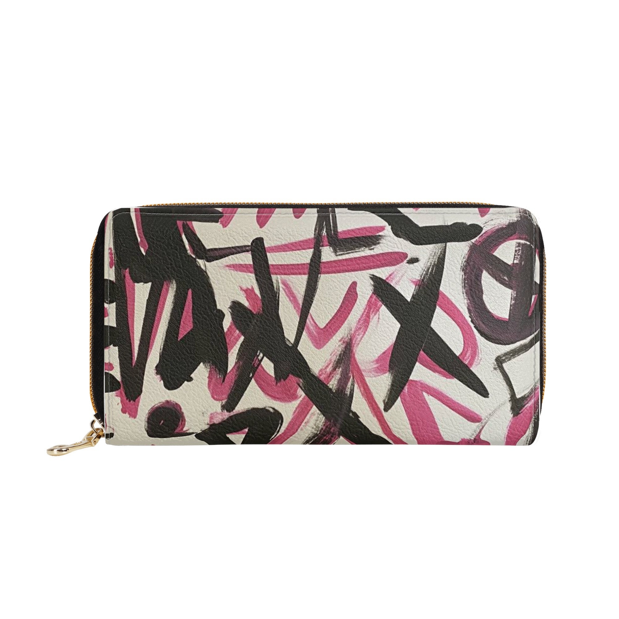 Graffiti Wallet Zipper Purse Black and Pink Urban Aesthetic - Etsy