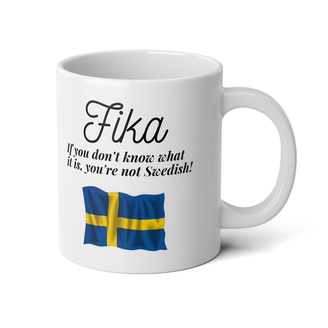 Fika Jumbo Mug, Ceramic Coffee Cup, Kitchen Decor Gift, Scandinavian ...