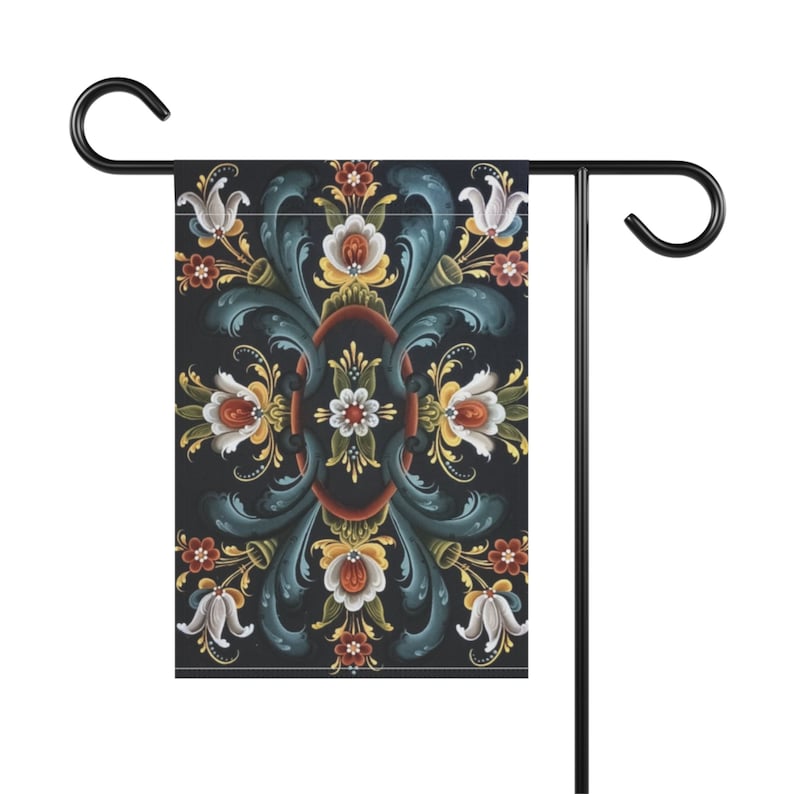 Rosemaling Garden & House Banner Norwegian Scandinavian Rosemale Yard ...