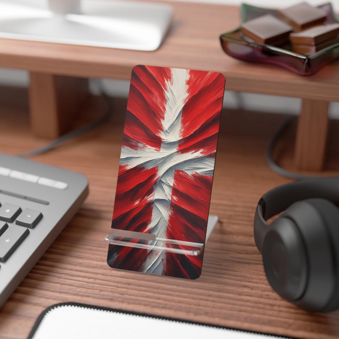Danish Flag Cell Phone Stand, Classic Scandinavian Phone Holder for ...