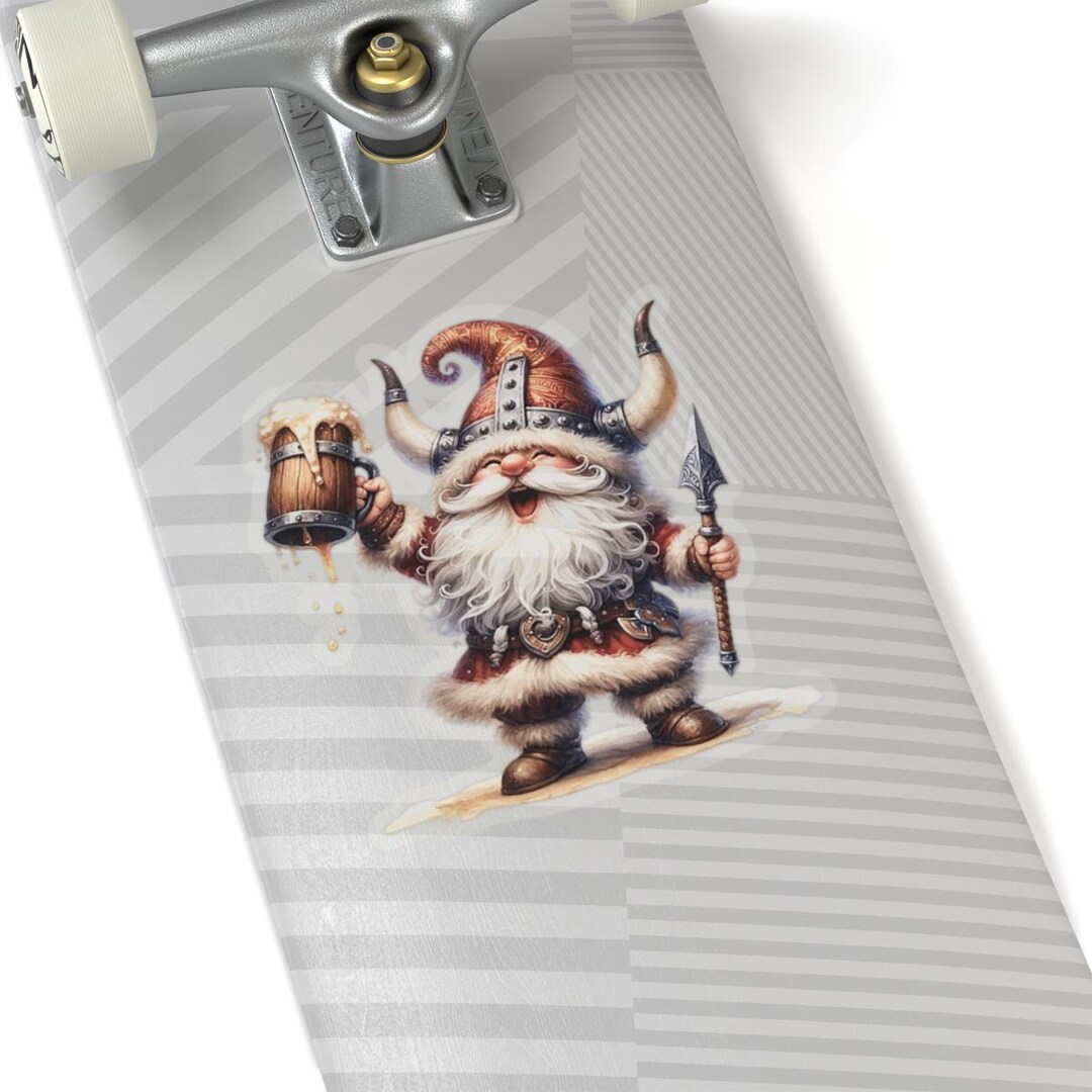 Viking Warrior Gnome Kiss-cut Sticker, Scandinavian Swedish Norwegian ...