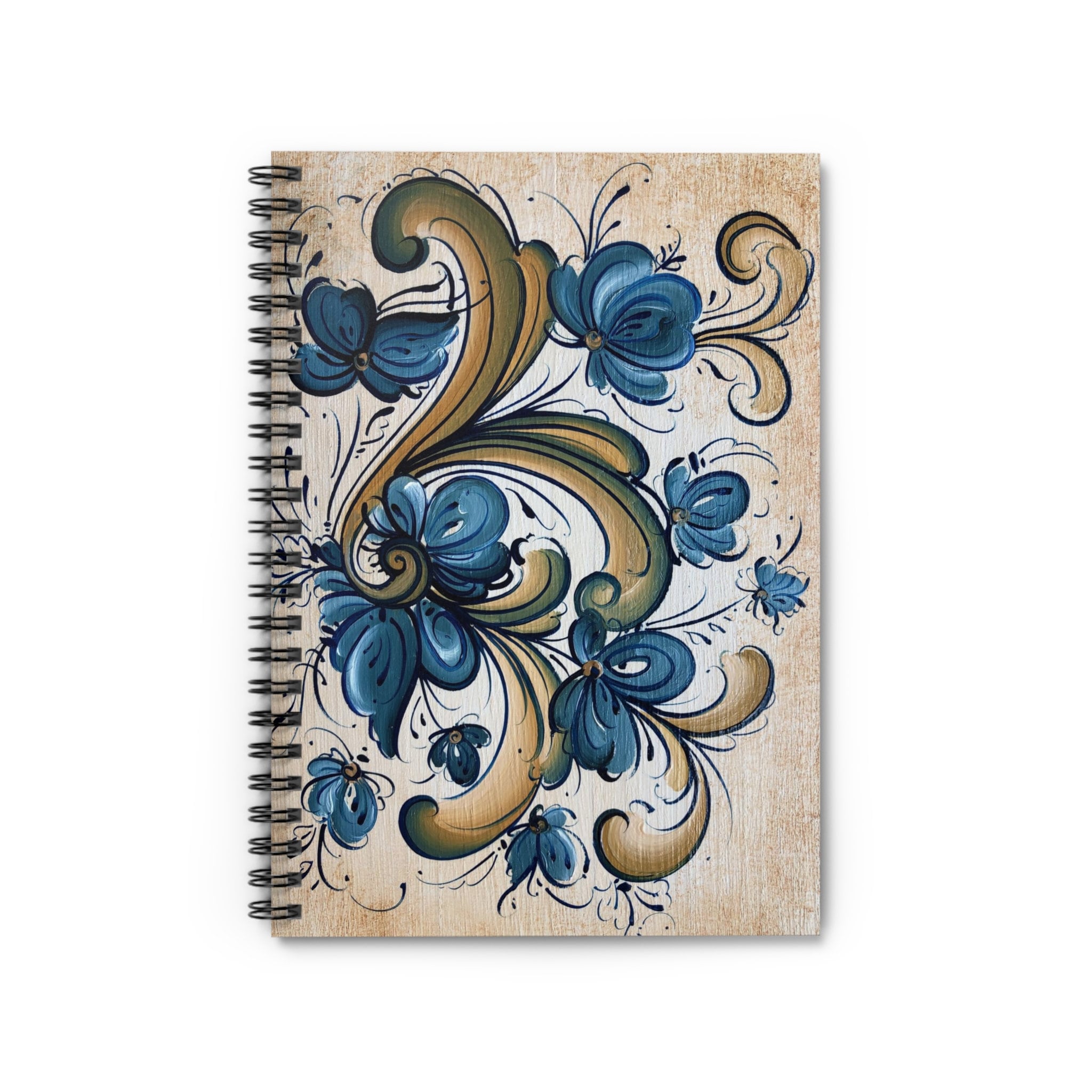 Scandinavian Rosemaling Spiral Bound Notebook Ruled Line, Norwegian ...