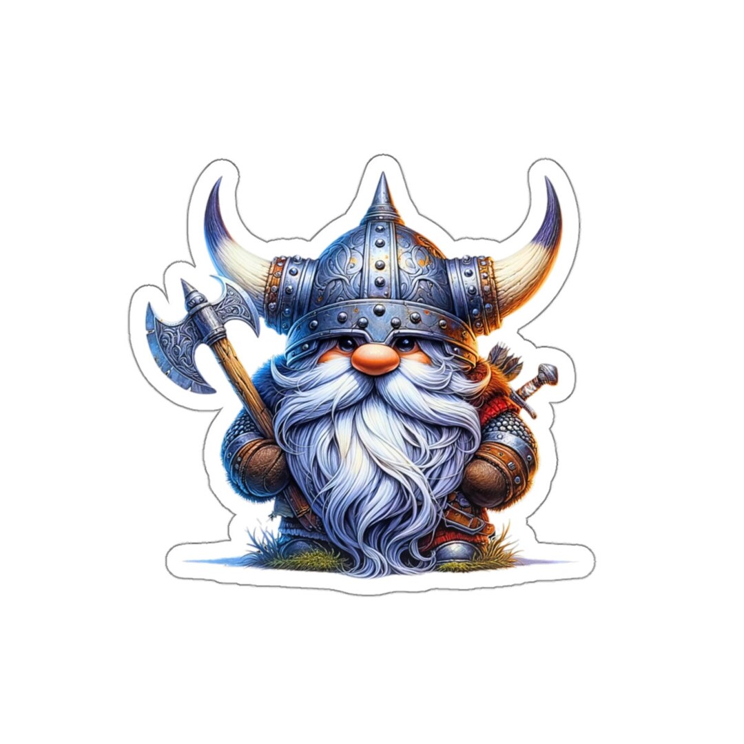 Cute Viking Warrior Kiss-cut Sticker Scandinavian Swedish Norwegian ...