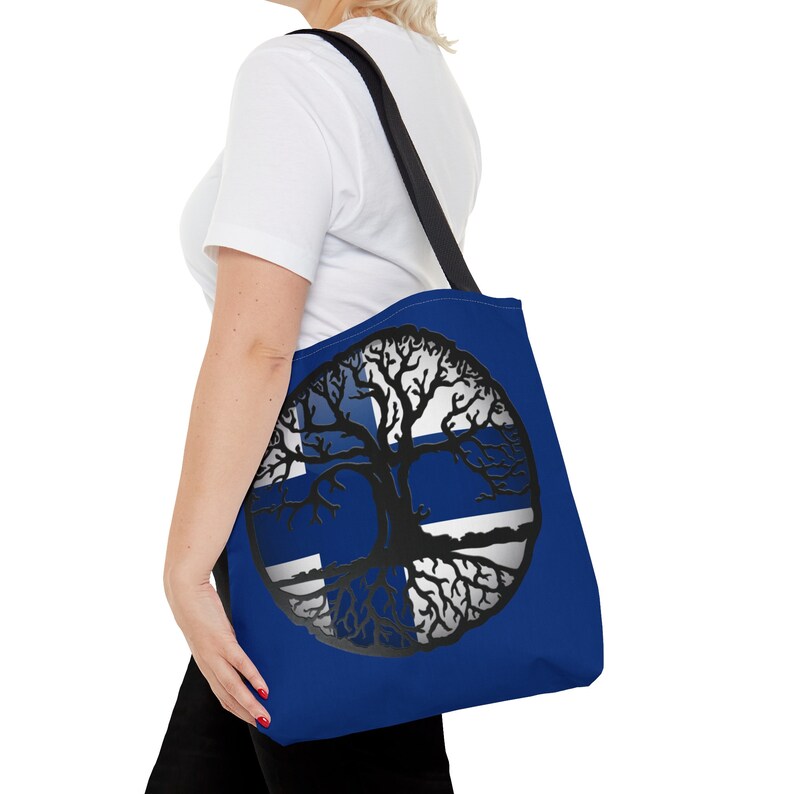 Finnish Roots Tote Bag Beach Shopping Tote Bag Flag of Finland Tree of ...