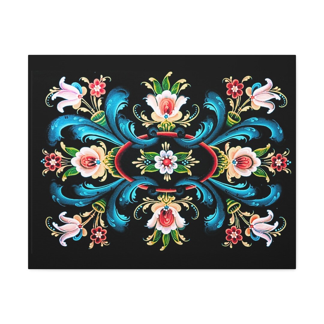 Telemark Rosemaling Canvas Gallery Wrap Norwegian Art Swedish ...
