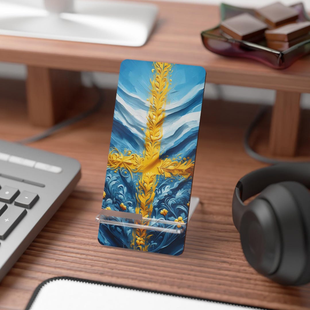 Swedish Flag Cell Phone Stand, Classic Scandinavian Phone Holder for ...
