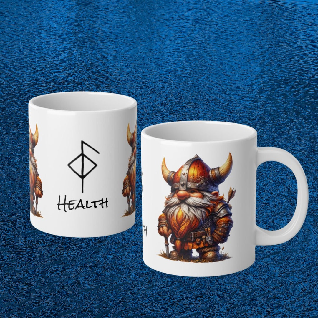 Viking Jumbo Mug XL 20oz 4 With HEALTH Rune Symbol Coffee Tea Mug Norse ...