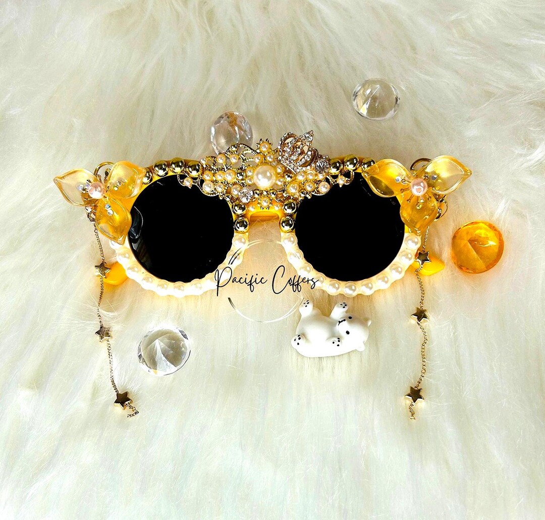 Kids Pearl Sunglasses – Rhinestone Crown Sunnies With Stars & Flowers ...