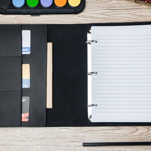 Leather Binder 6-ring Notebook Cover Leather Notebook A5 - Etsy