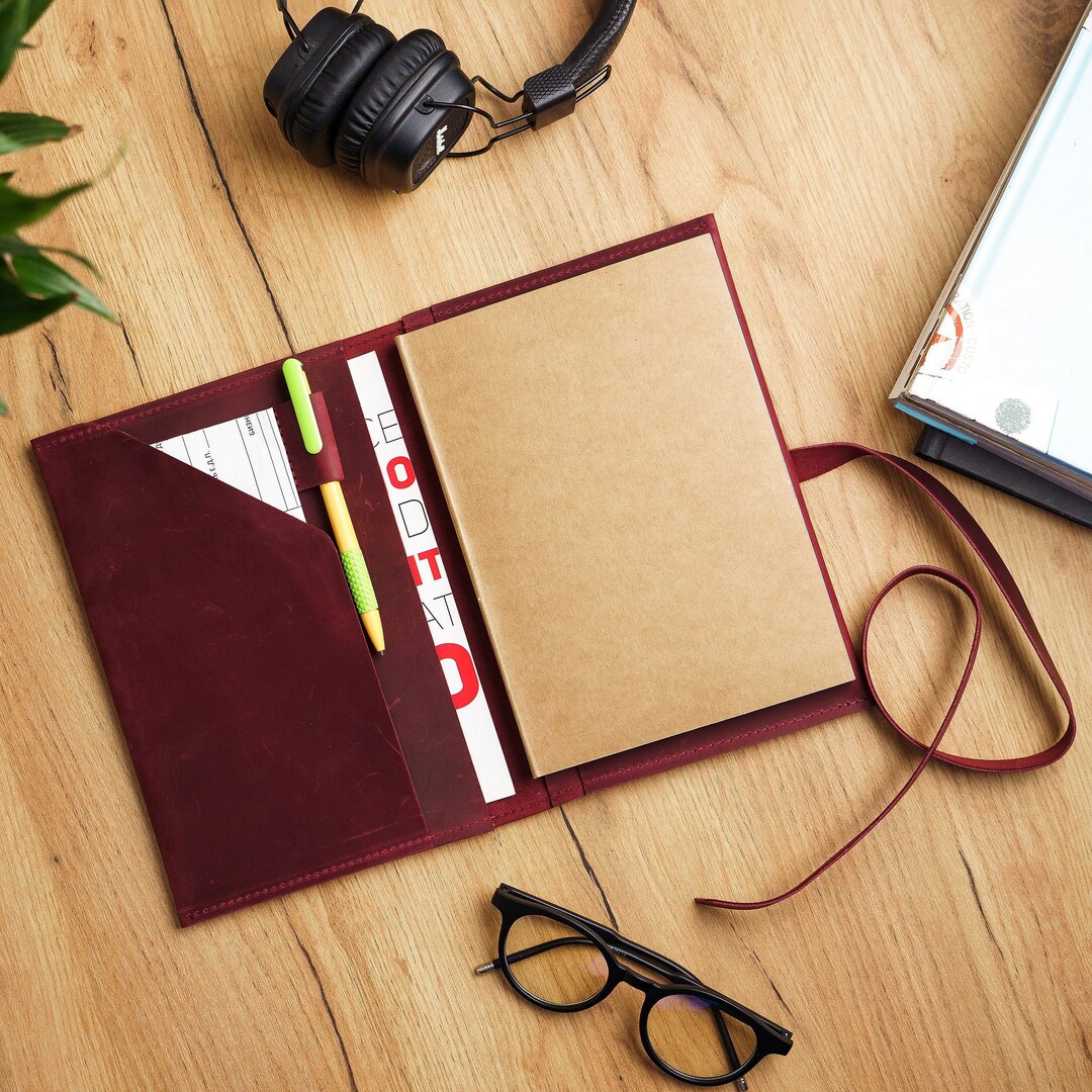 Personalized Leather Planner Cover, Refillable Notebook Cover, Handmade ...
