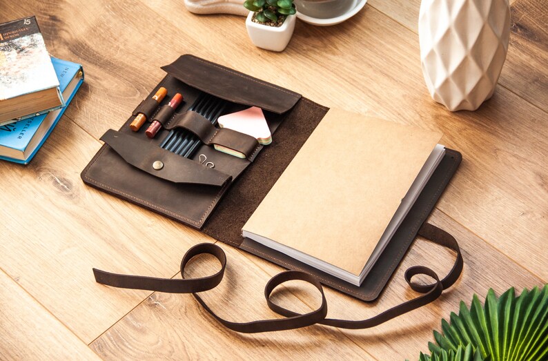 Leather Notebook Refillablenotebook Cover Leathermens - Etsy