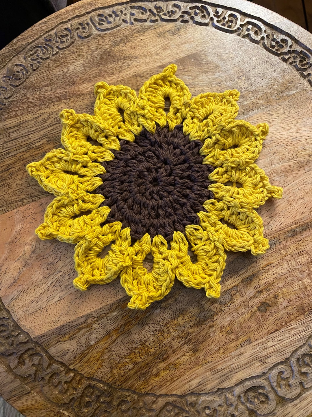 Crochet Sunflower Trivet - Etsy