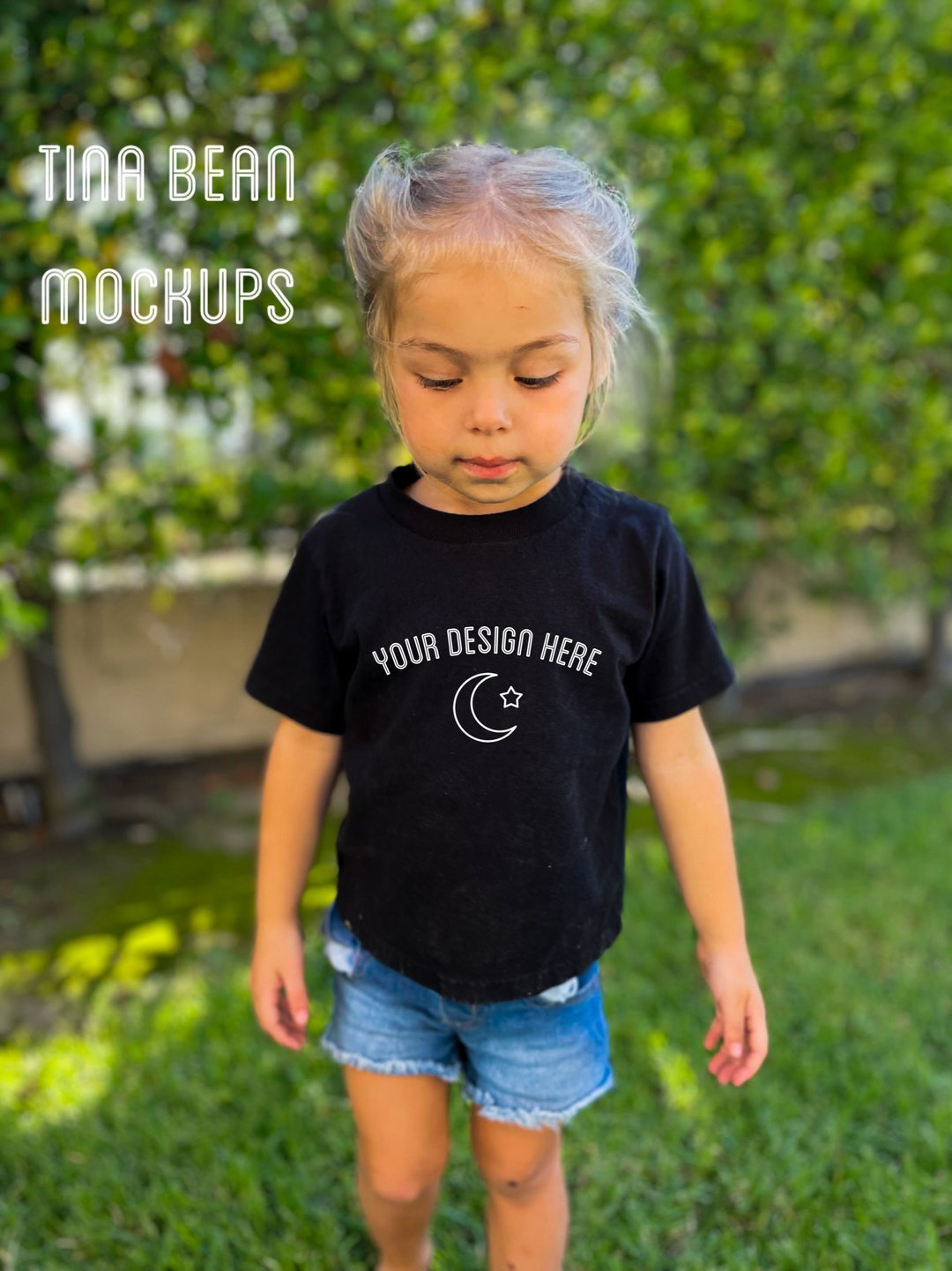 Kids T-shirt Mockup / Kids Model Mockup / Black T-shirt Kids Mockup ...