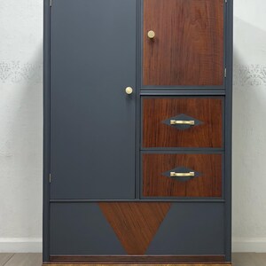 Gorgeous 1950s Vintage Art Deco Waterfall Armoire wardrobe chifferobefree Local Shipping Etsy