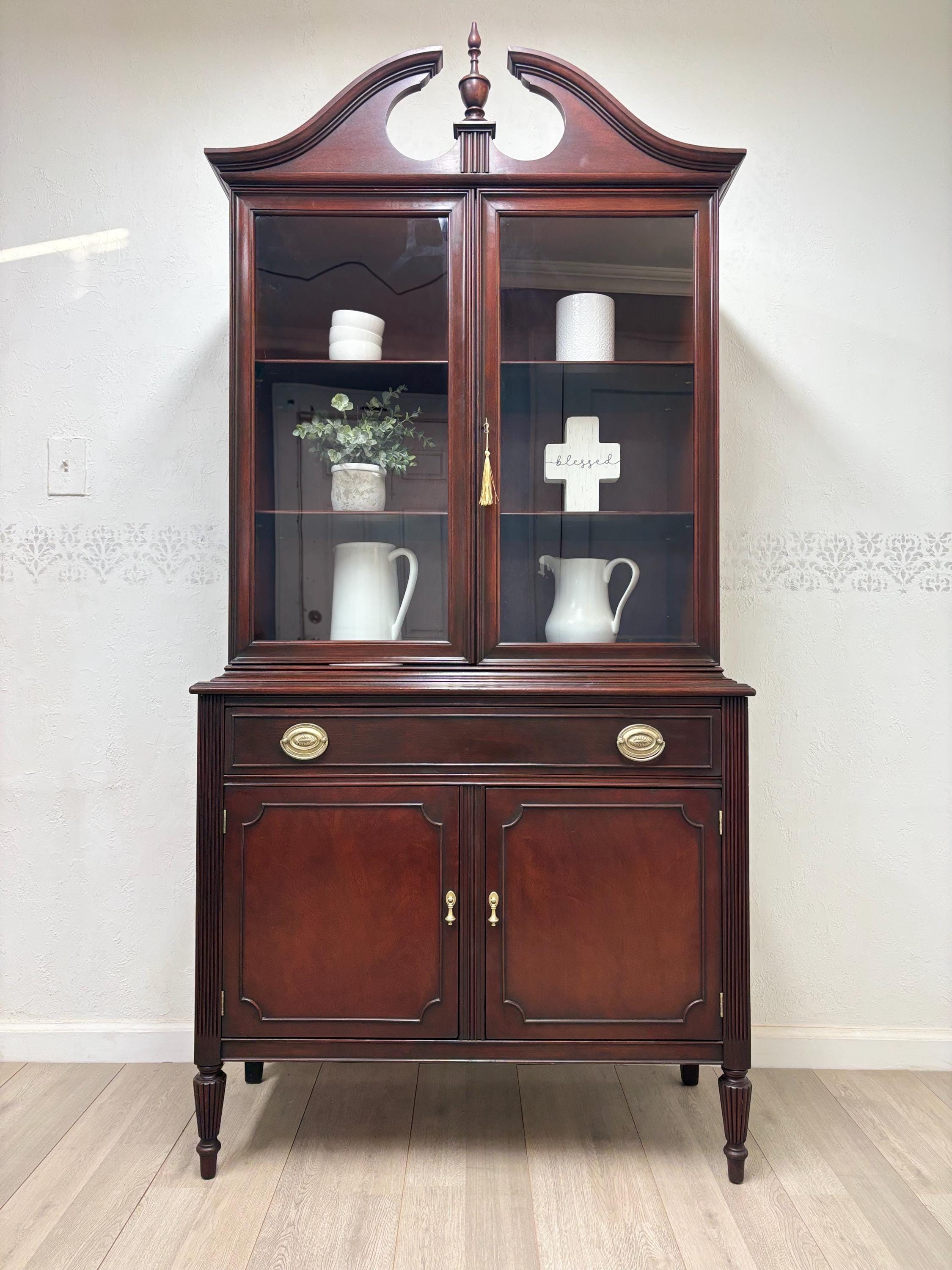 Antique Hepplewhite China Cabinet ,victorian Display Case/bookcase ...