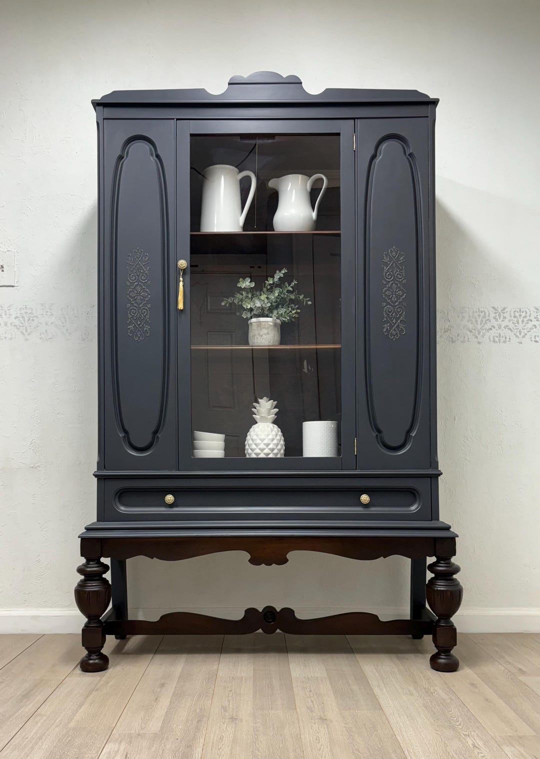 Gorgeous 1930s Vintage Jacobean Hutch China Cabinet****free Local ...