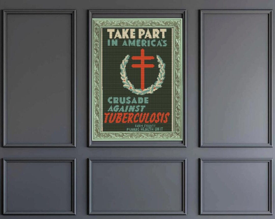Vintage Anti Tuberculosis Prop Poster - Cross Stitch Pattern - Etsy