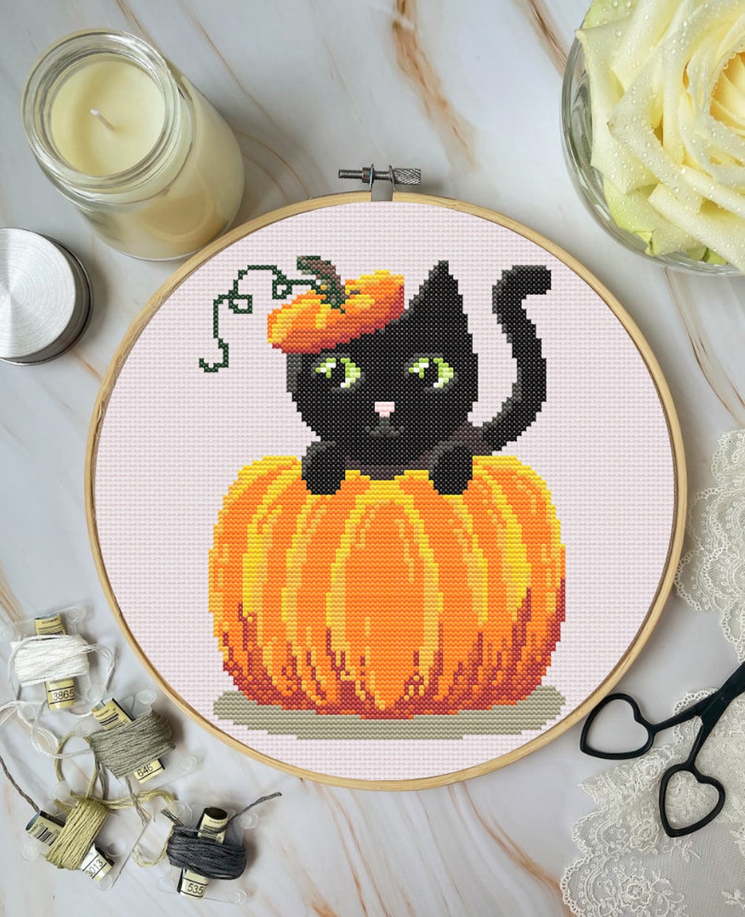 Pumpkin Spice Void Kitty - Cross Stitch Pattern - Etsy