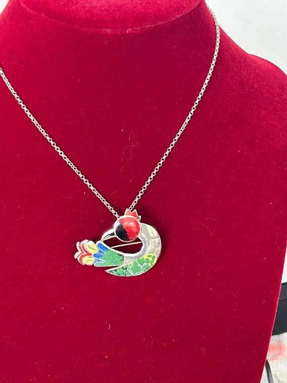 J256L Vintage Sterling and Multi colored Enamels & ab… - Gem