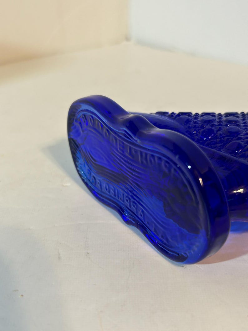 VM362L. Vintage Posey Banquet Cobalt Blue Gllass Boot - Etsy
