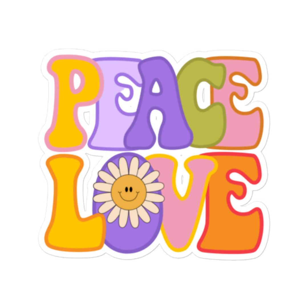 Peace Love Stickers,hippie Stickers,retro Stickers,60s-70s Stickers ...
