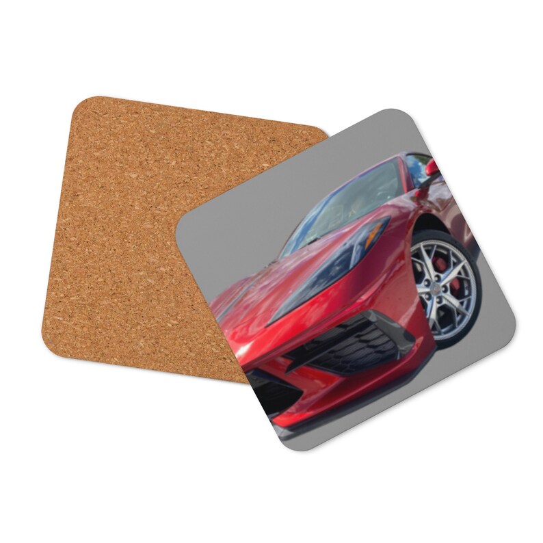 Red Corvette Cork-back Coastercar Enthusiast Car Lover Man - Etsy