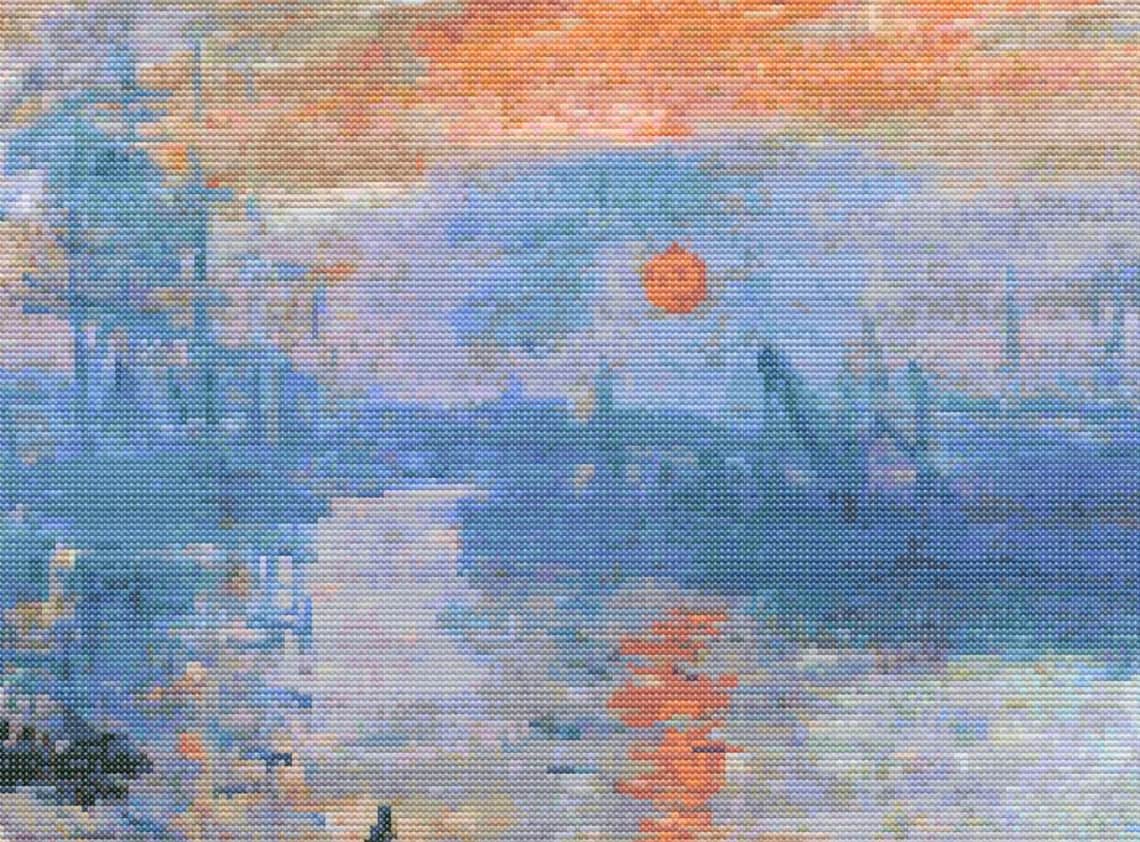 Sunrise by Claude Monet, Cross Stitch Pattern - Etsy
