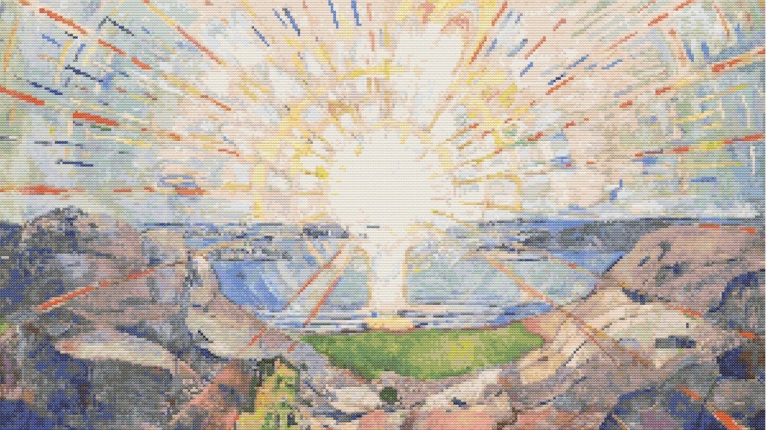 Solenintro by Edvard Munch, Cross Stitch Pattern, Famous Painting ...