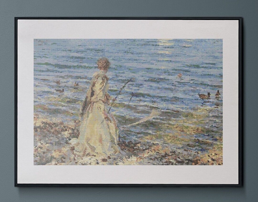 Girl Fishing by John Singer Sargent, Cross Stitch Pattern, Famous ...