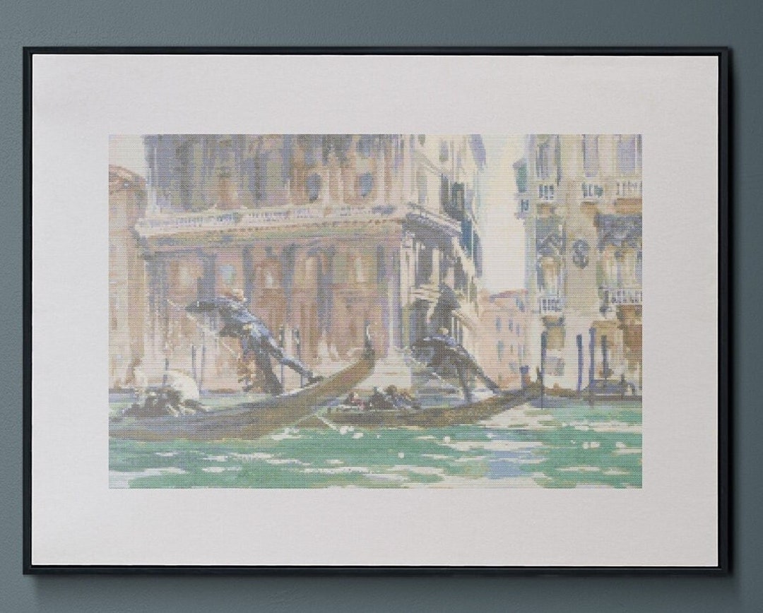 View of Venice by John Singer Sargent, Cross Stitch Pattern, Famous ...