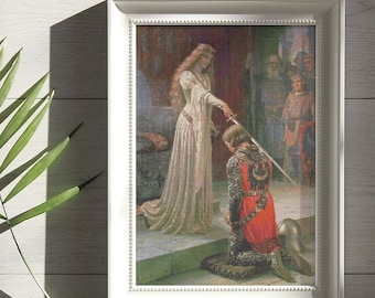 Accolade by Edmund Blair Leighton, Cross Stitch Pattern, Famous ...