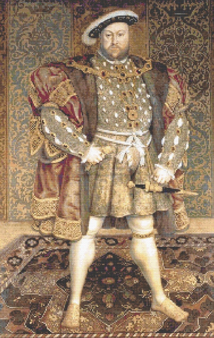 Henry VIII by Hans Holebin, Cross Stitch Pattern, English History, King ...